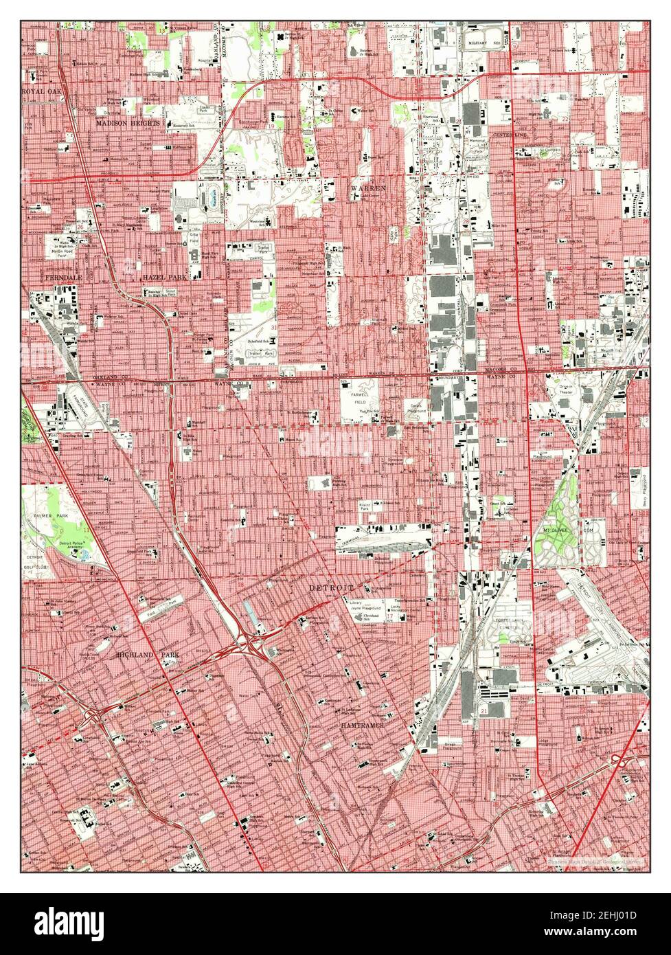 Highland Park, Michigan, map 1968, 1:24000, United States of America by ...