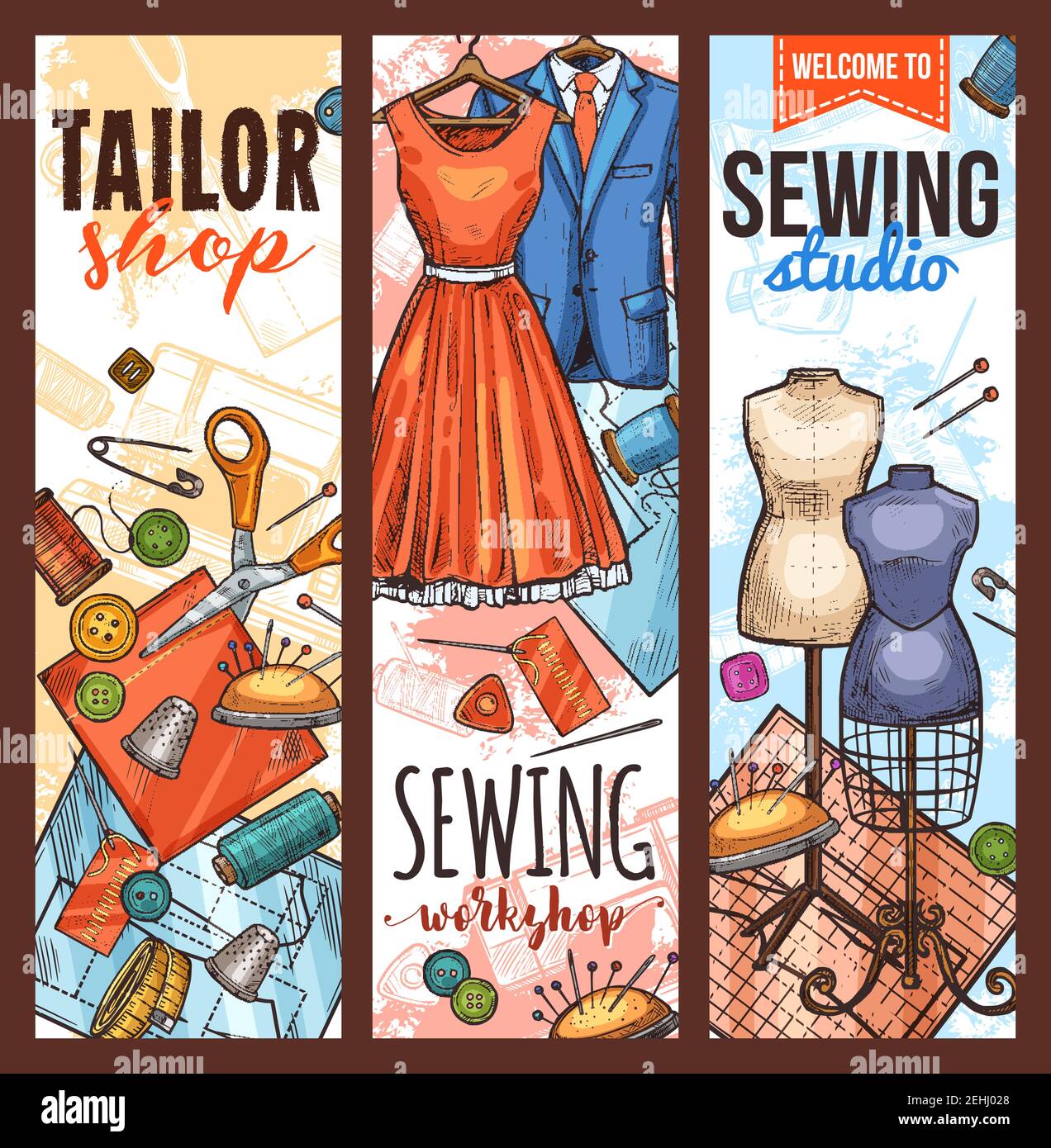 Tailor scissors tape measure suit Stock Vector Images - Alamy