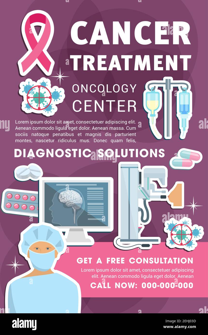 Oncology medicine banner for diagnostic center and medical hospital ...