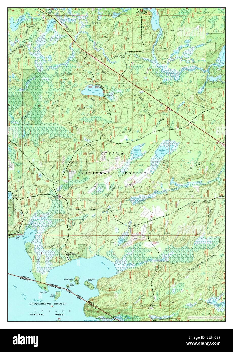 Imp Lake, Michigan, map 1999, 1:24000, United States of America by ...