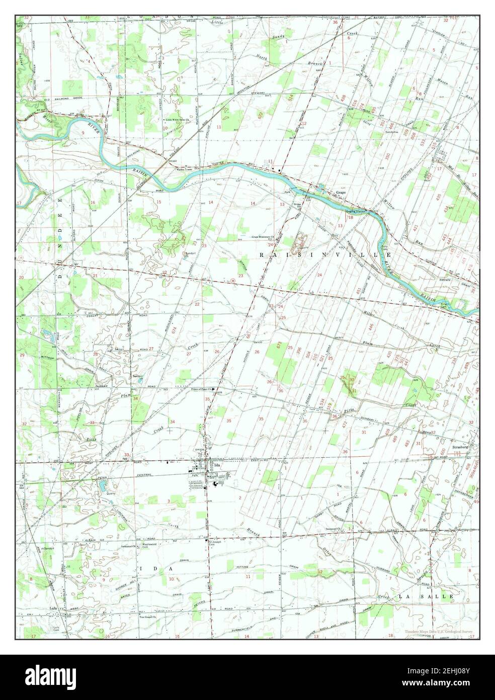 Ida, Michigan, map 1972, 1:24000, United States of America by Timeless ...