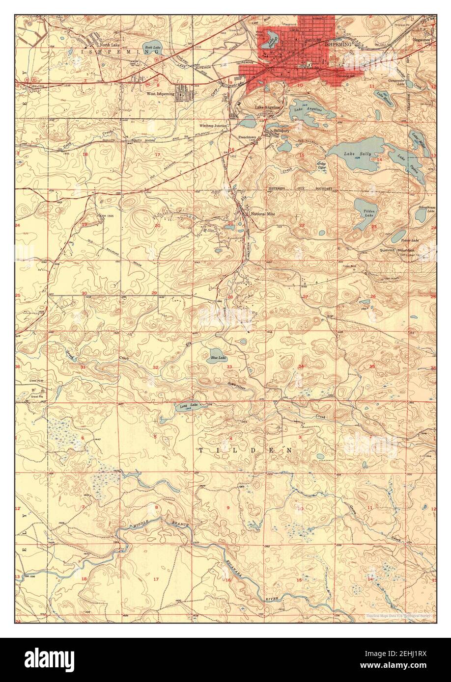 Ishpeming, Michigan, map 1952, 1:24000, United States of America by ...