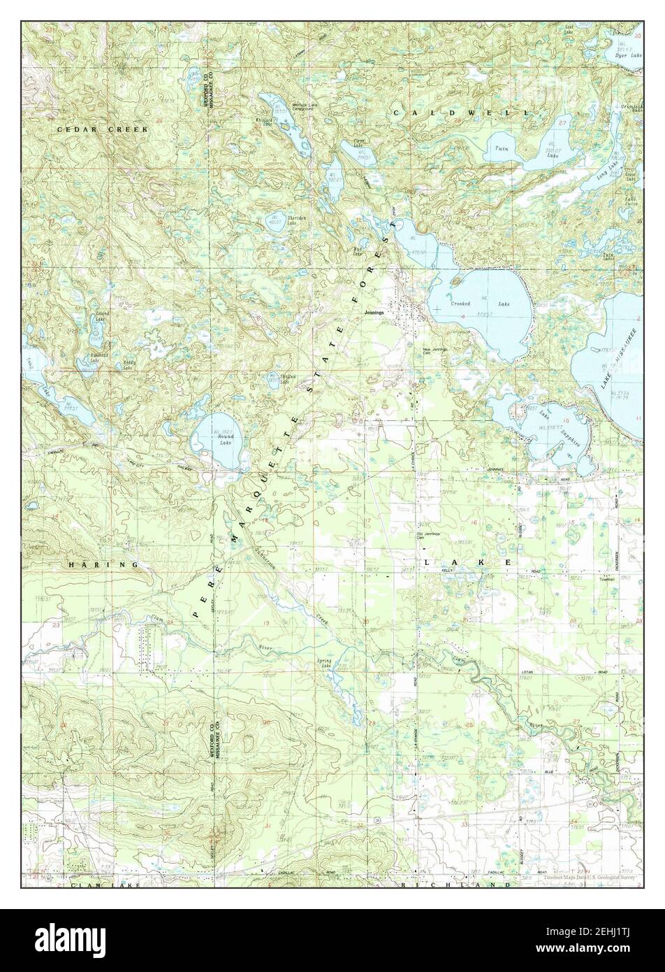Jennings, Michigan, map 1983, 1:25000, United States of America by ...