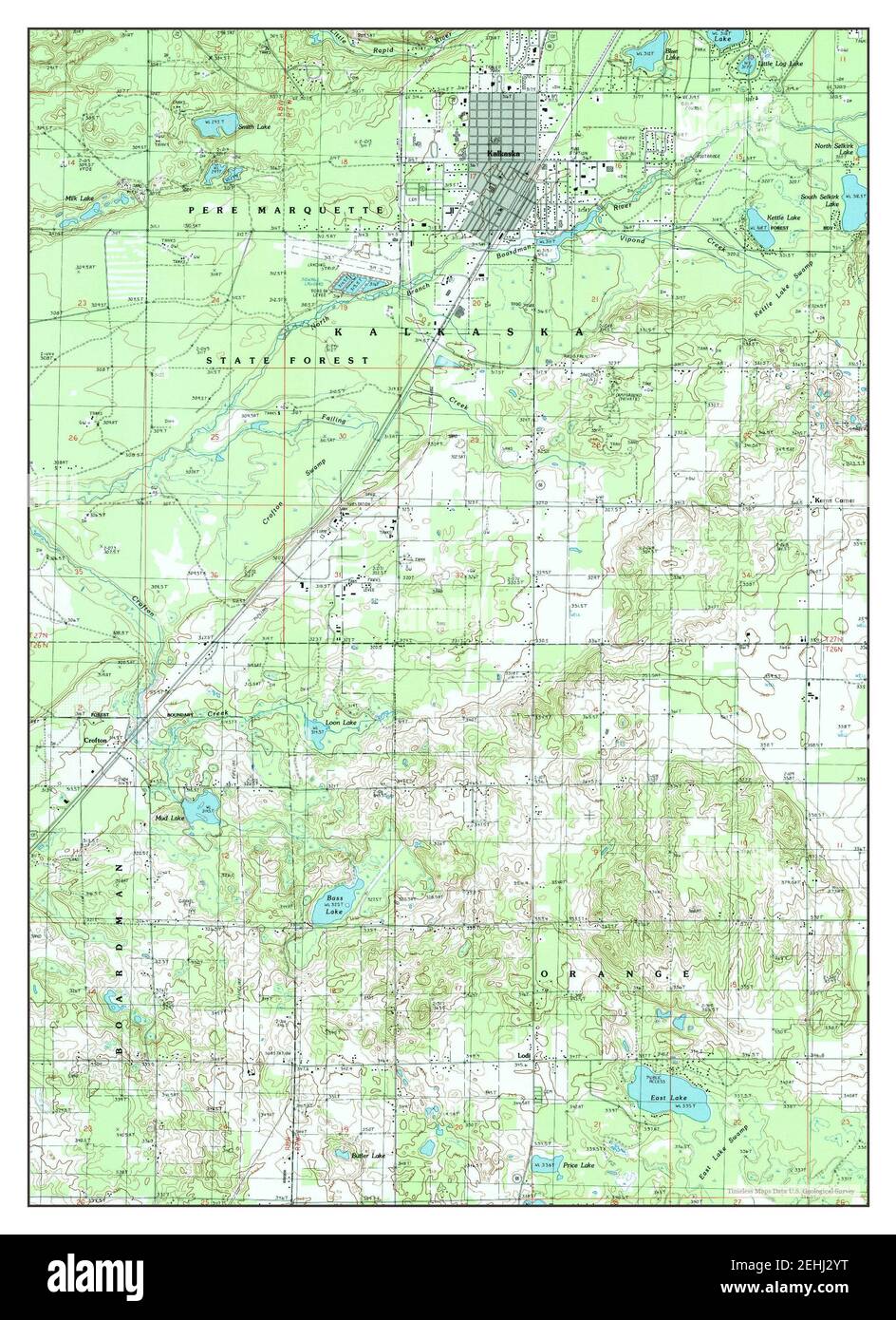 Kalkaska, Michigan, map 1985, 1:24000, United States of America by ...