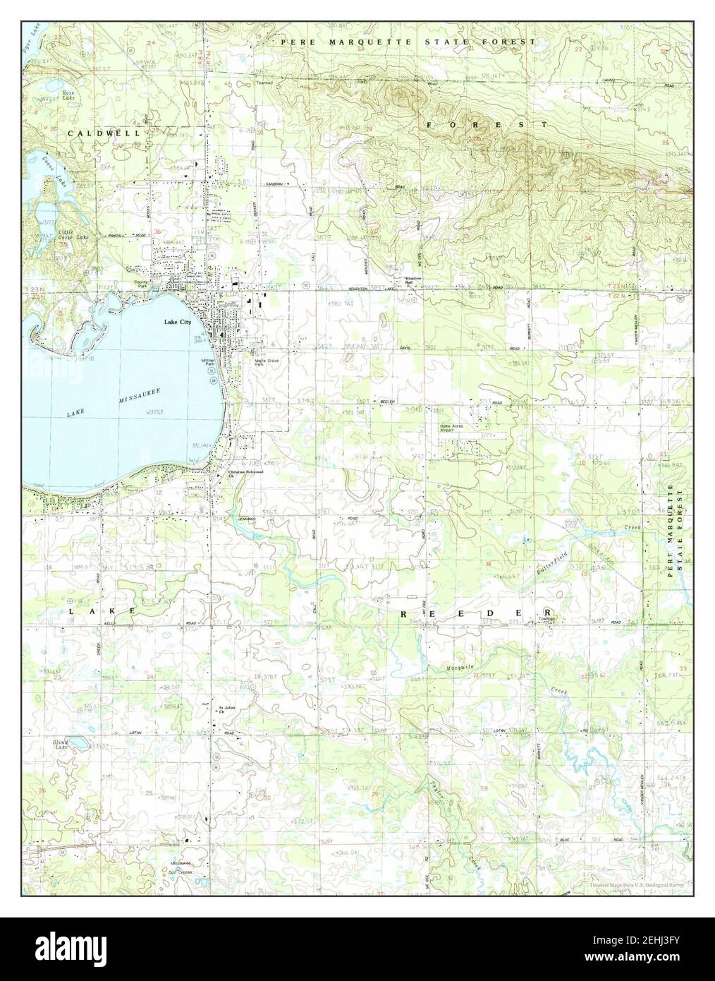 Lake City, Michigan, map 1983, 1:25000, United States of America by ...