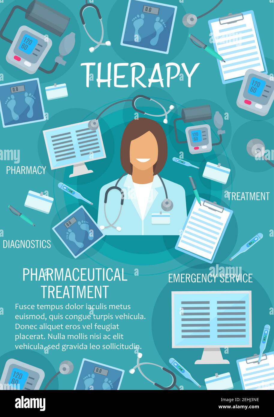 Therapy medicine banner for medical clinic or hospital design. Medical ...