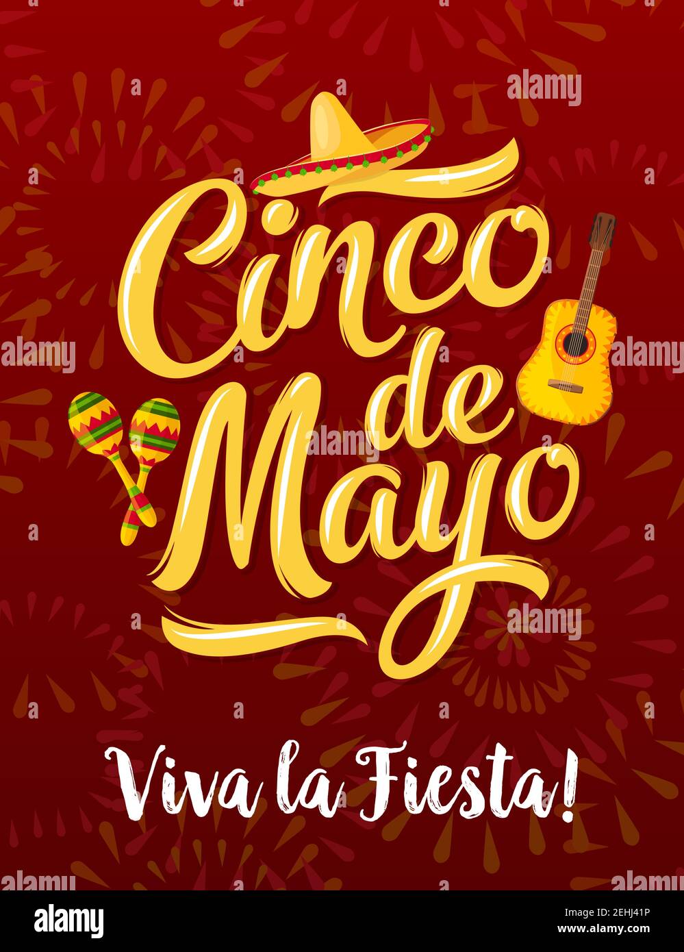Mexican fiesta party greeting banner of Cinco de Mayo holiday. Puebla ...