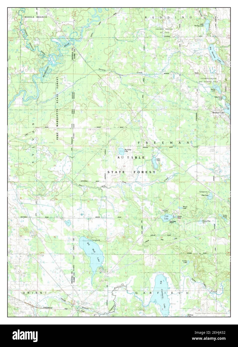 Lake NE, Michigan, map 1984, 1:25000, United States of America by ...