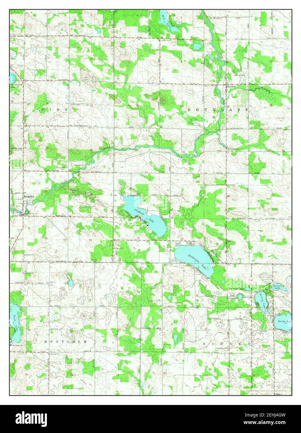 Langston, Michigan, map 1964, 1:24000, United States of America by ...