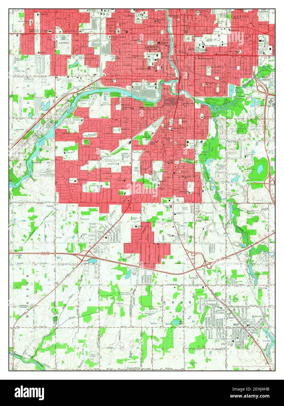 Antique map of lansing hi-res stock photography and images - Alamy