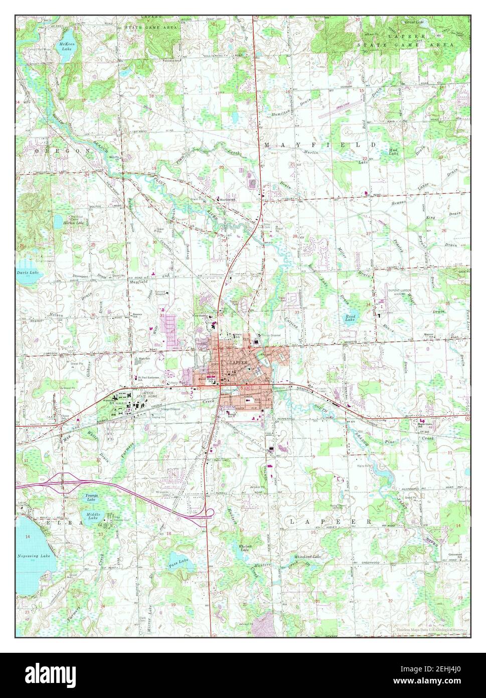 Lapeer michigan map hi-res stock photography and images - Alamy