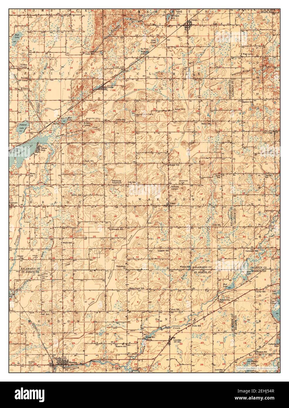 Leonidas, Michigan, map 1950, 1:62500, United States of America by ...