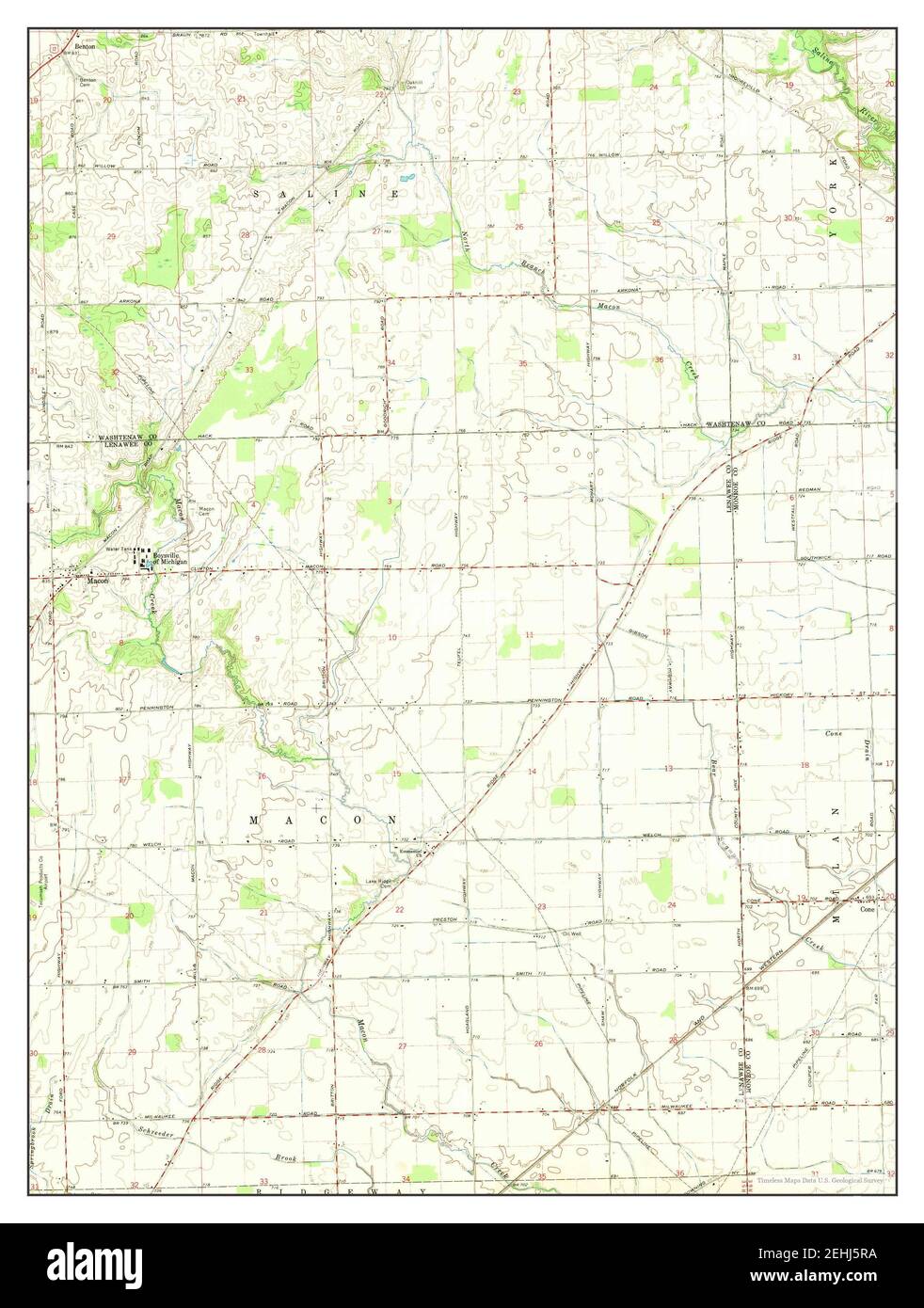 Macon, Michigan, map 1967, 1:24000, United States of America by ...