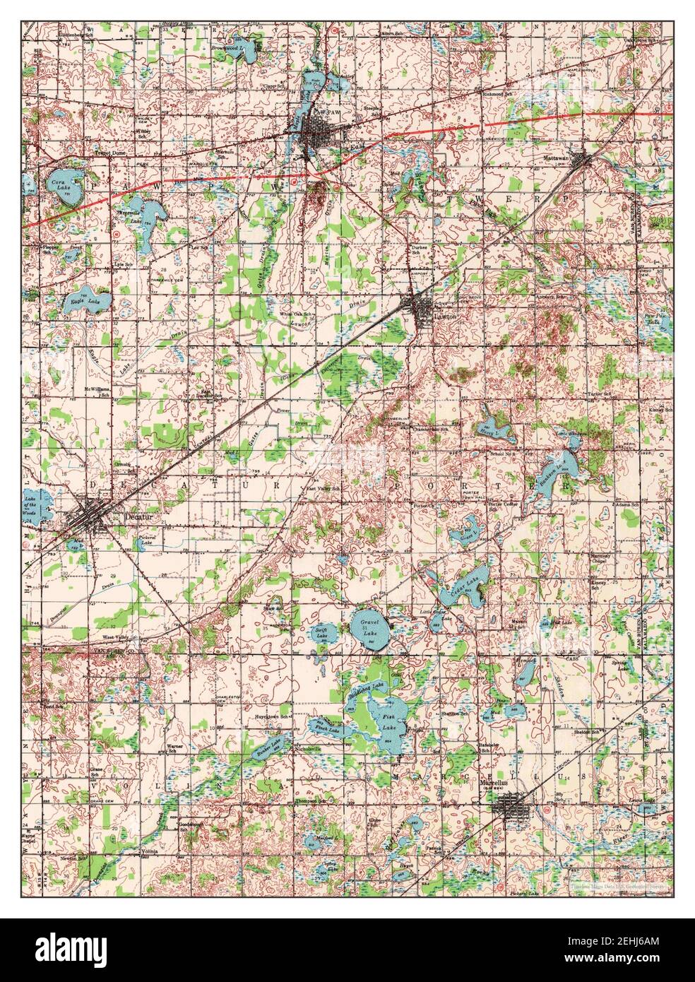 Marcellus, Michigan, map 1944, 1:62500, United States of America by ...