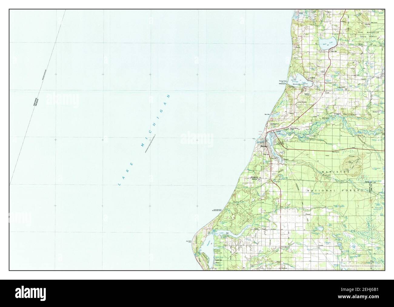 Manistee michigan map hi-res stock photography and images - Alamy