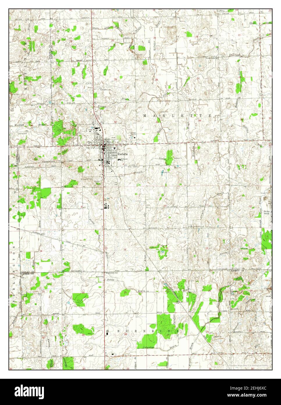 Map of marlette michigan hi-res stock photography and images - Alamy
