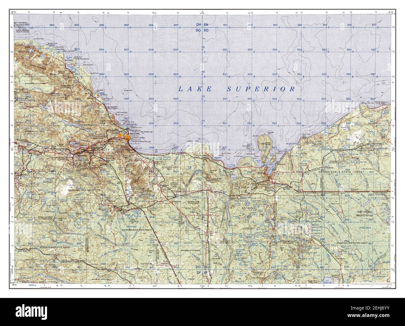 Marquette, Michigan, map 1960, 1:250000, United States of America by ...