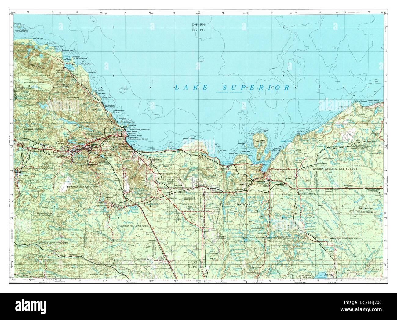 Map of marquette Cut Out Stock Images & Pictures - Alamy