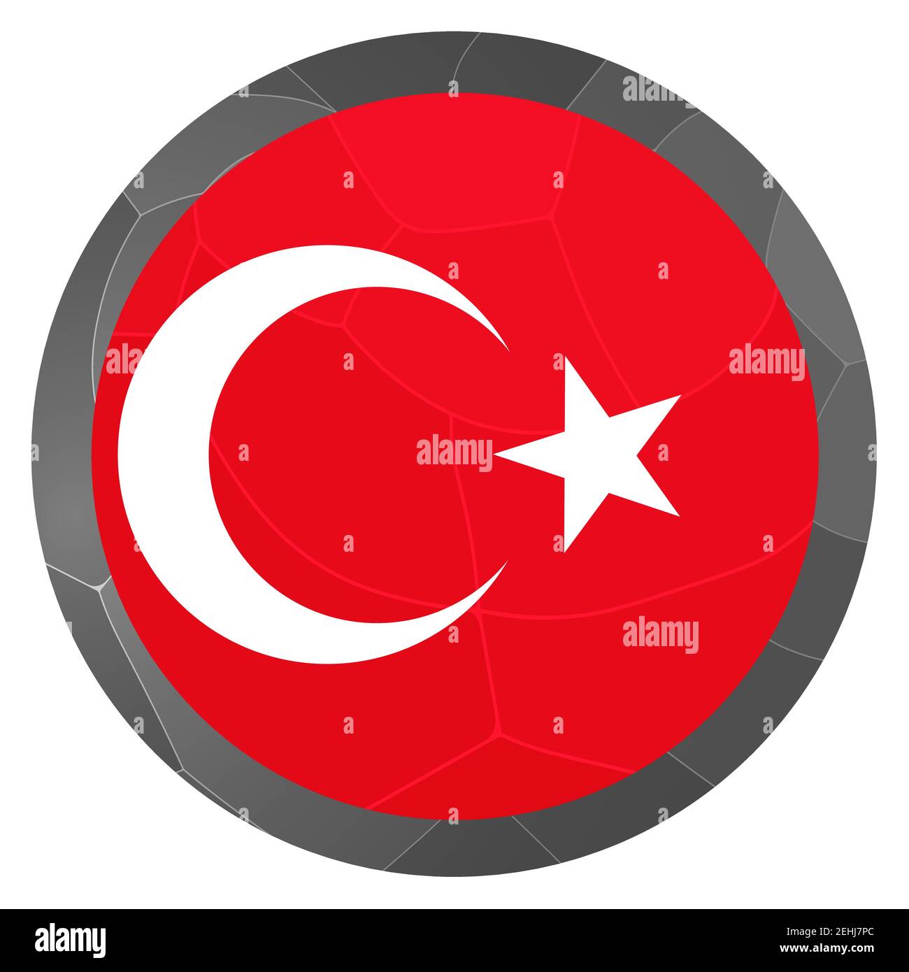 Glass light ball with flag of Turkey. Round sphere, template icon ...