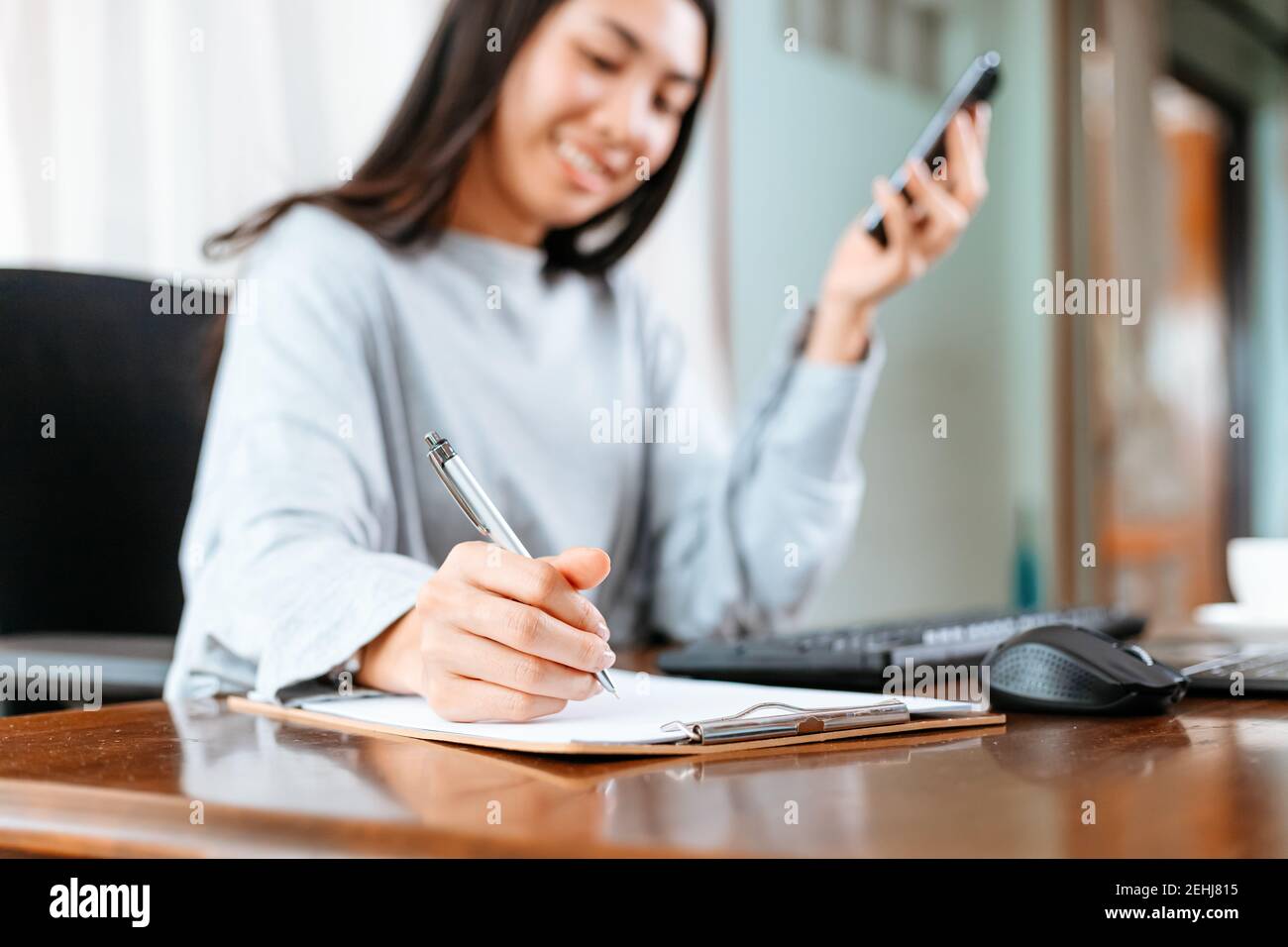 Student learning and hold pen for writing a note. Student learning at ...