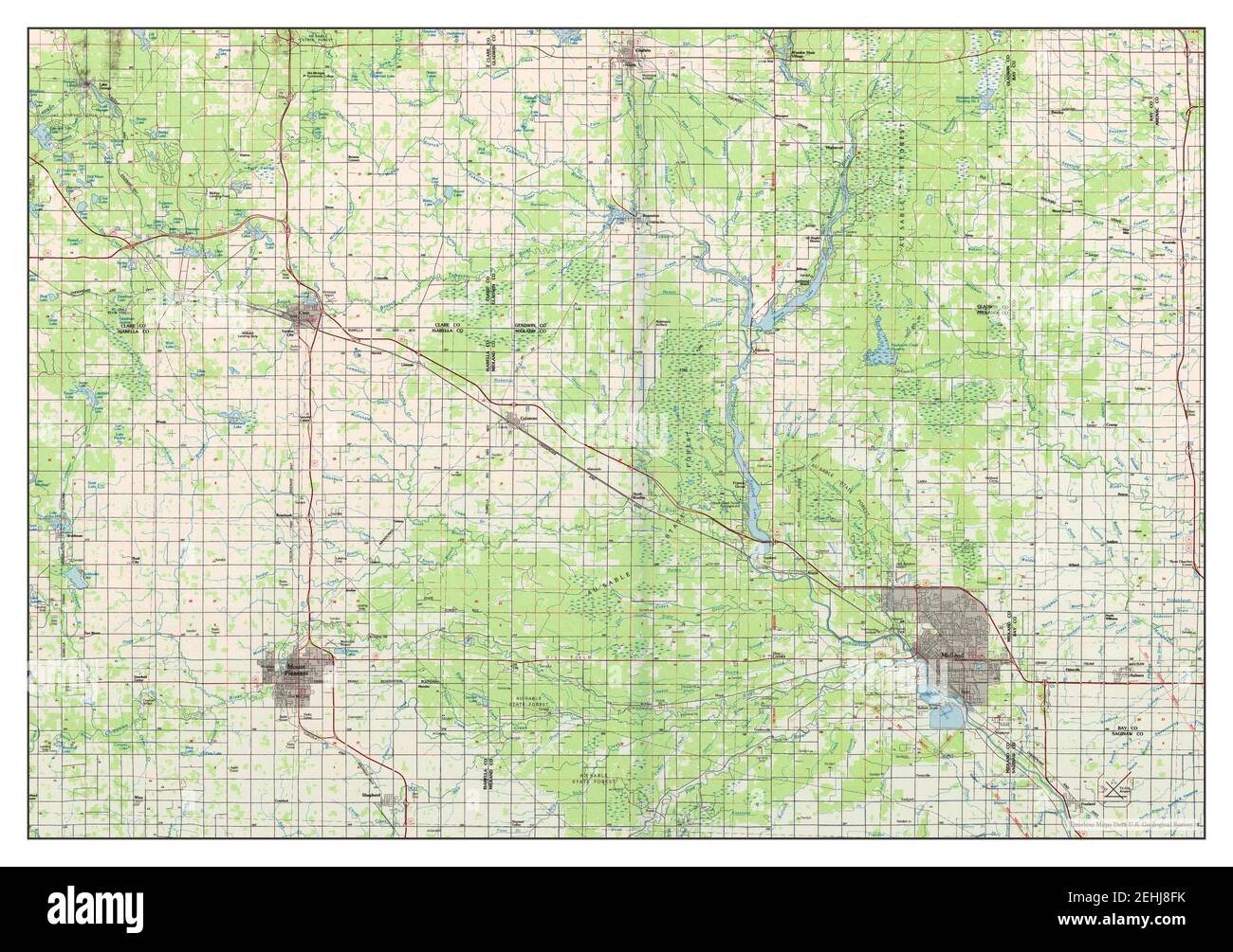 Midland michigan map hi-res stock photography and images - Alamy