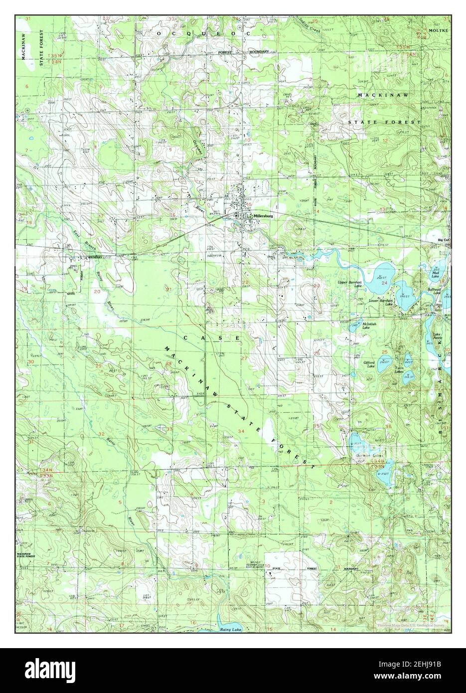 Millersburg, Michigan, map 1986, 1:24000, United States of America by ...