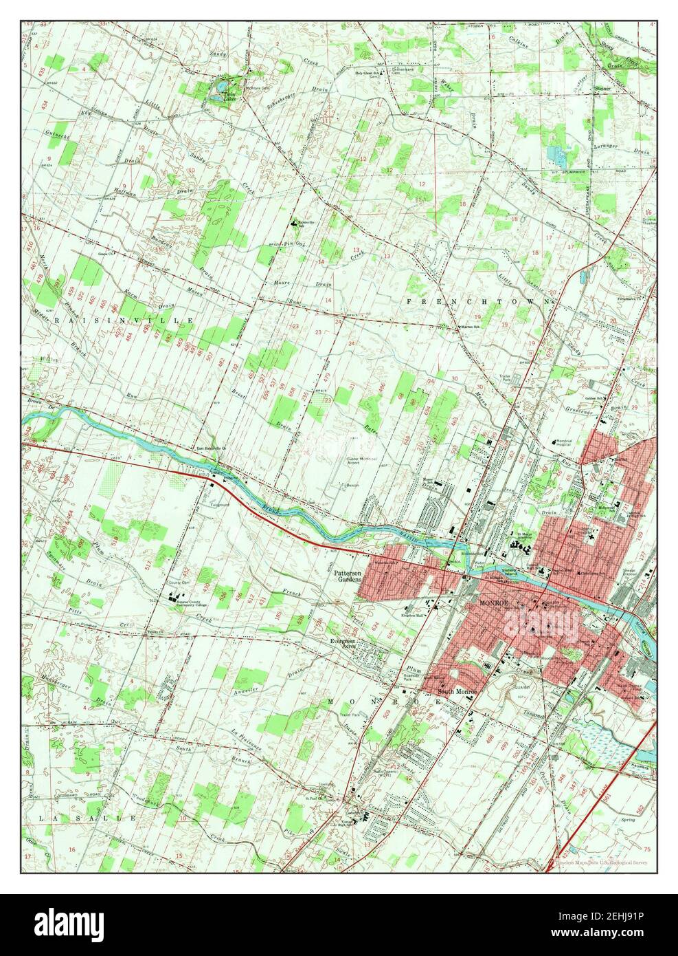 Monroe, Michigan, map 1967, 1:24000, United States of America by ...