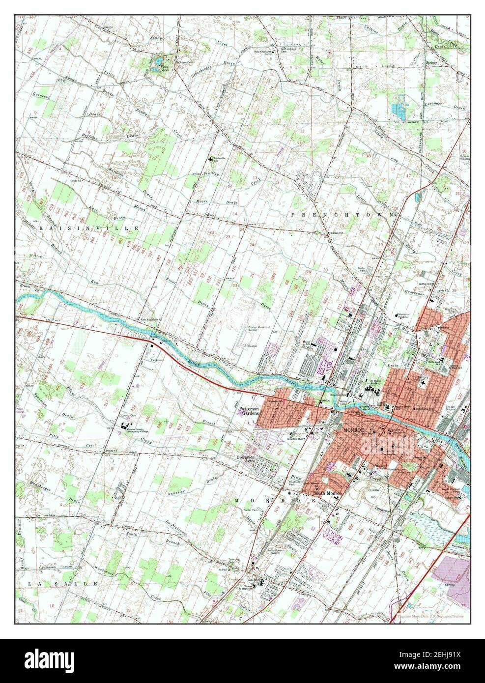 Monroe, Michigan, map 1967, 1:24000, United States of America by ...