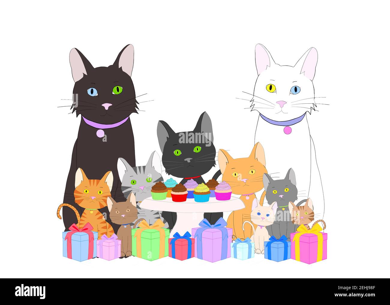 Cute cats drawing Cut Out Stock Images & Pictures - Alamy