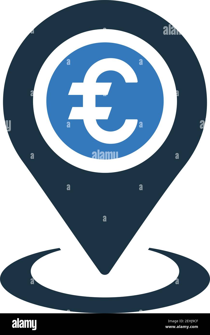 Euro currency, location icon. Well organized and editable Vector design ...