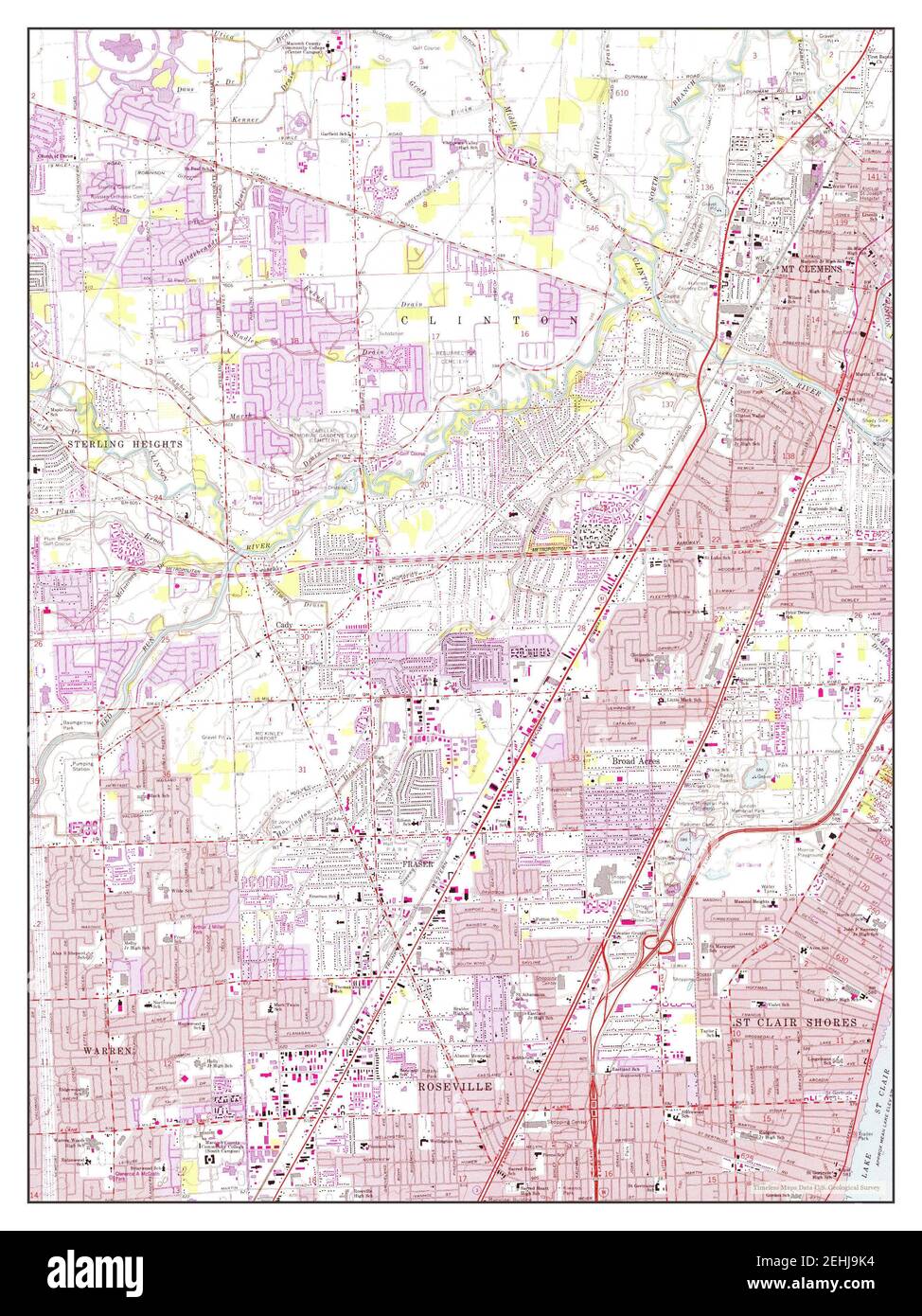 Mt Clemens West, Michigan, map 1968, 1:24000, United States of America ...
