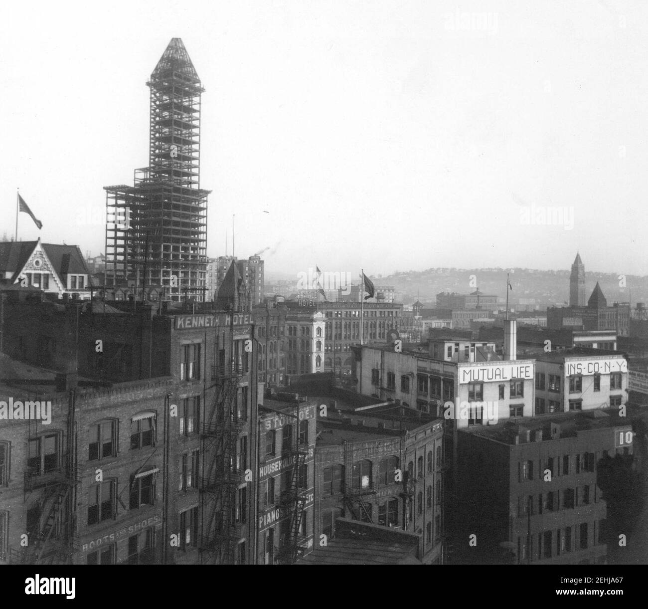 Panoramic view of Seattle from the Post St power house, Feb 23, 1913 ...