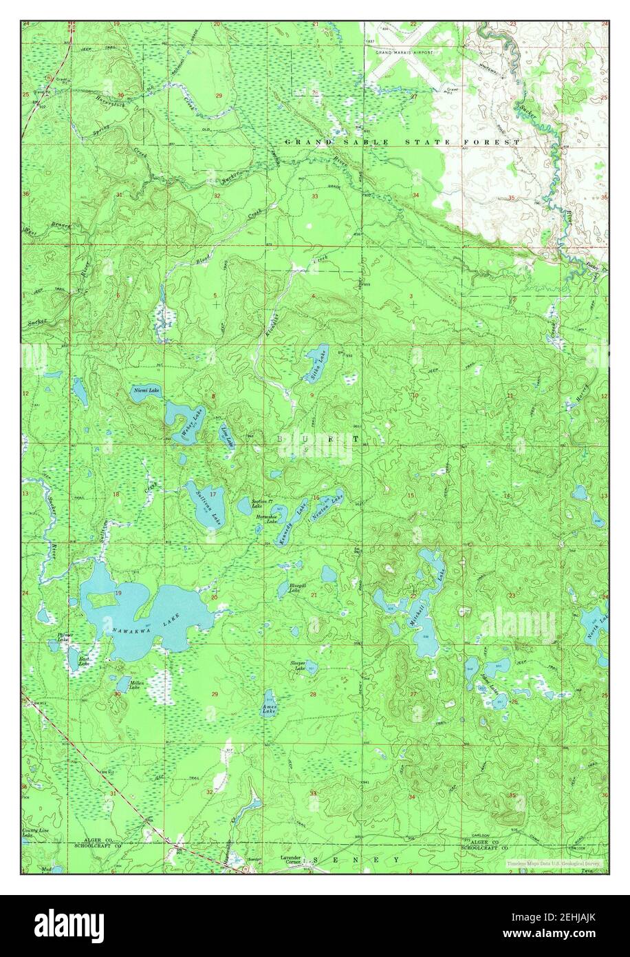 Nawakwa Lake, Michigan, map 1968, 1:24000, United States of America by ...