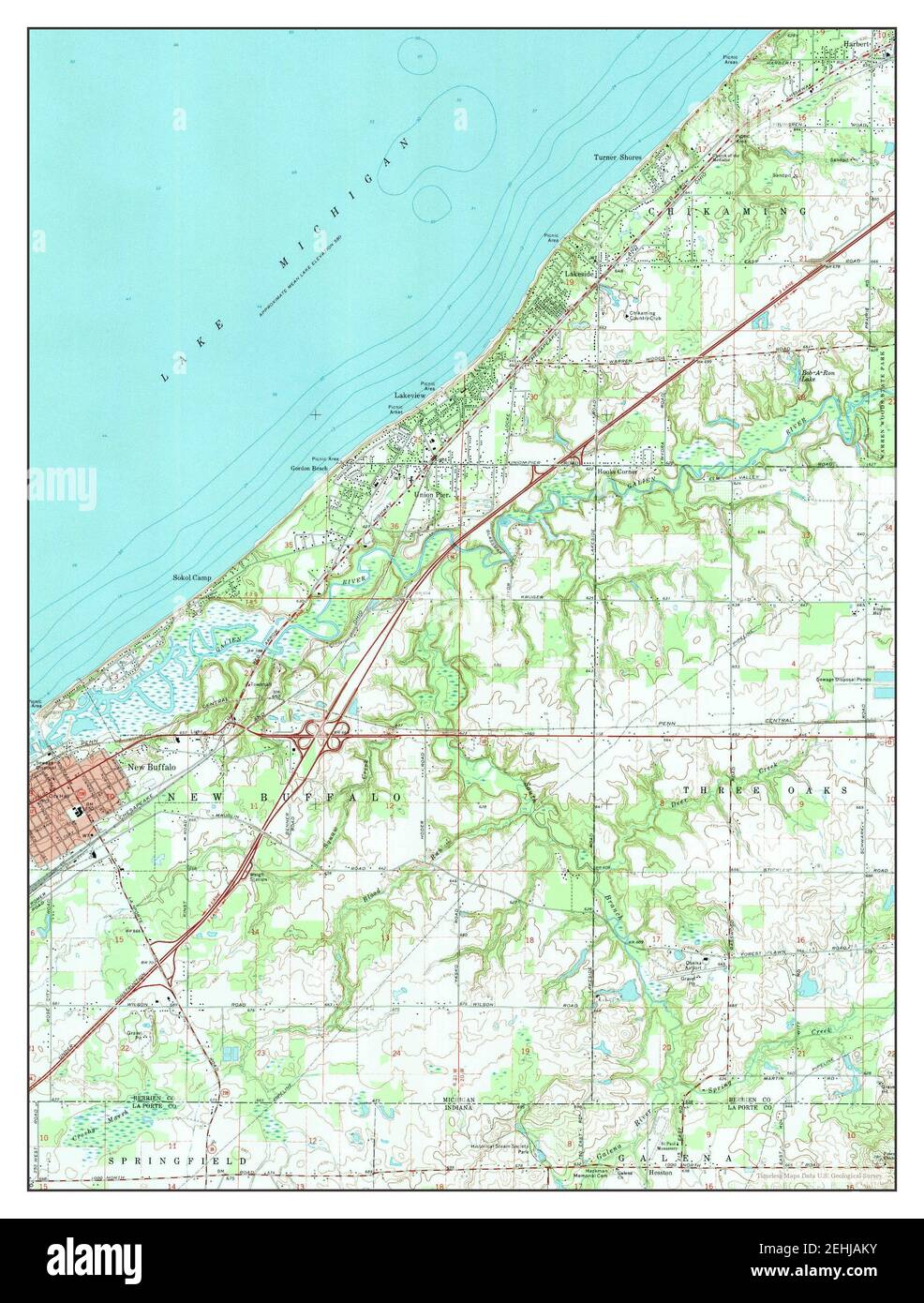 New Buffalo East, Michigan, map 1970, 1:24000, United States of America ...