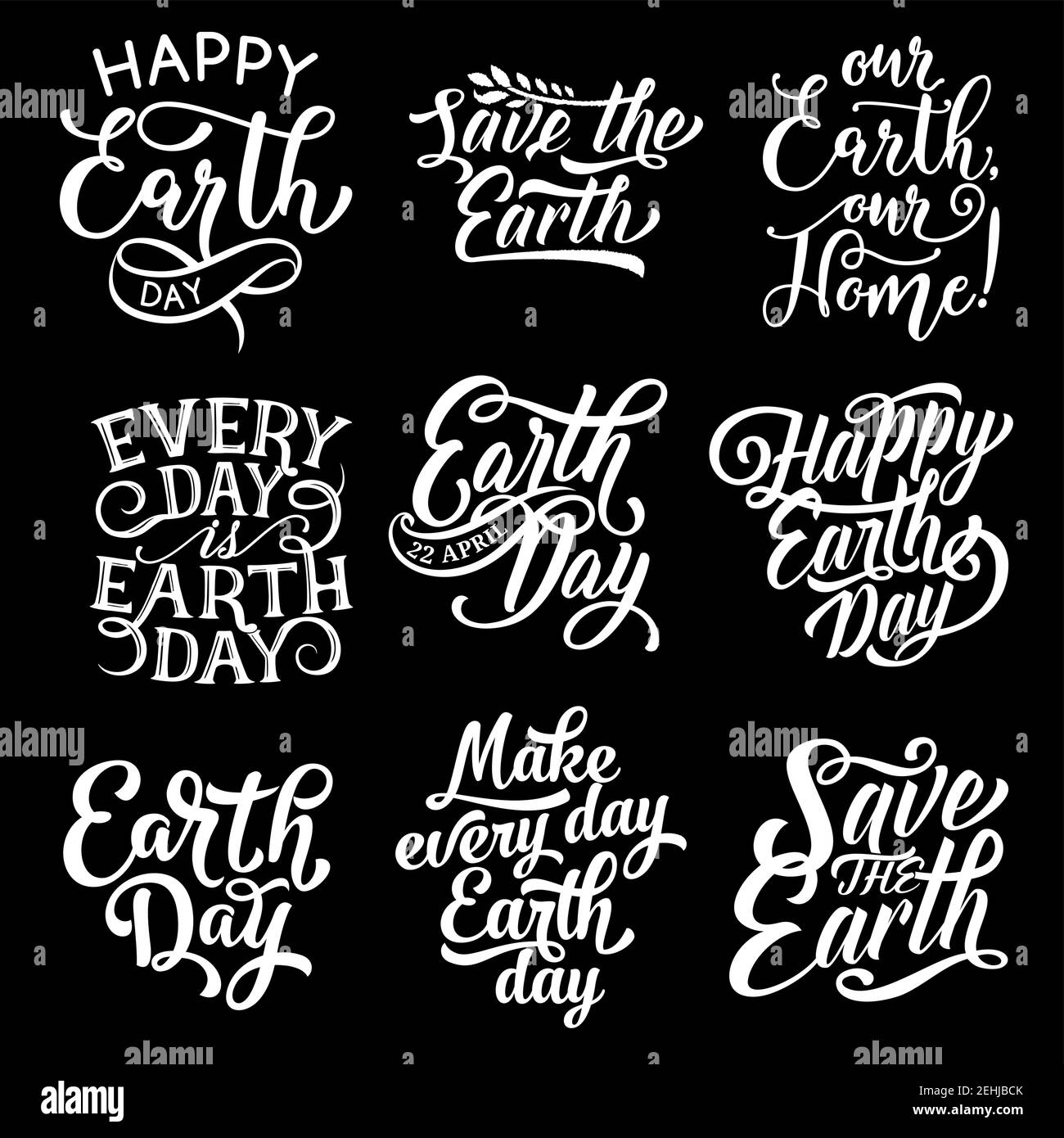 Earth day and Save Planet white text calligraphy for nature ...