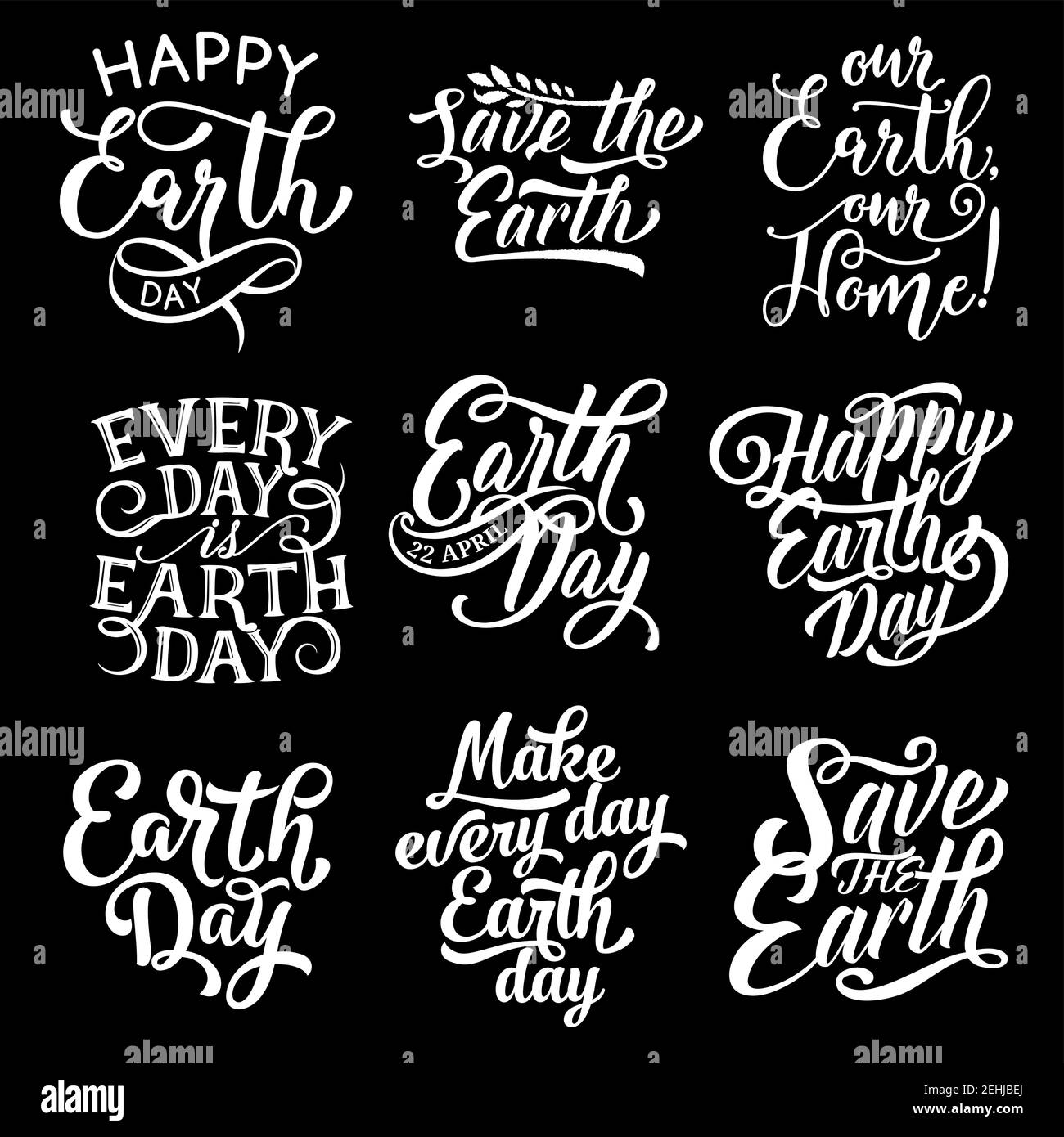 Earth day and Save Planet white text calligraphy for nature ...