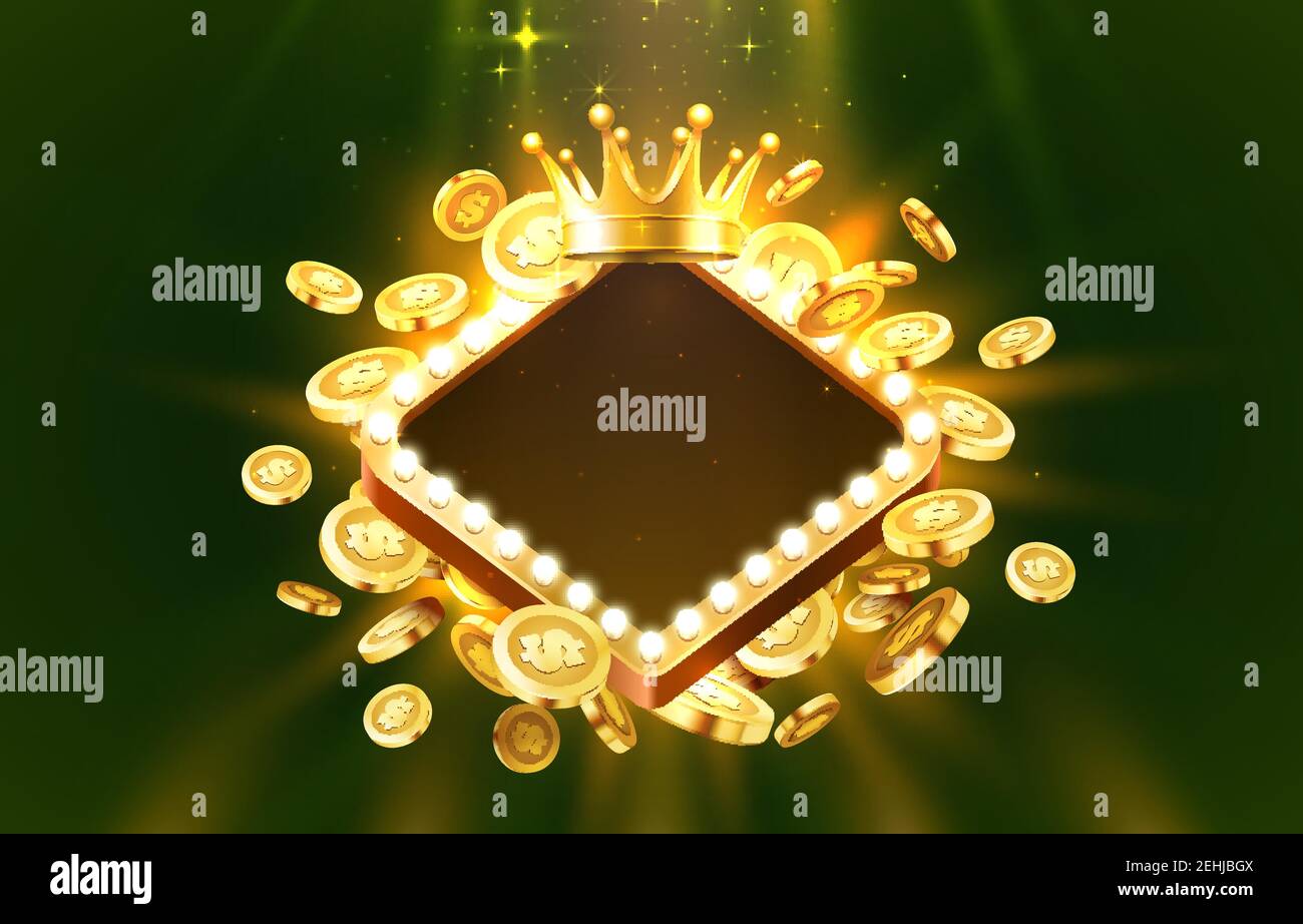 Casino Frame label frame, golden banner, border winner, Vegas game ...