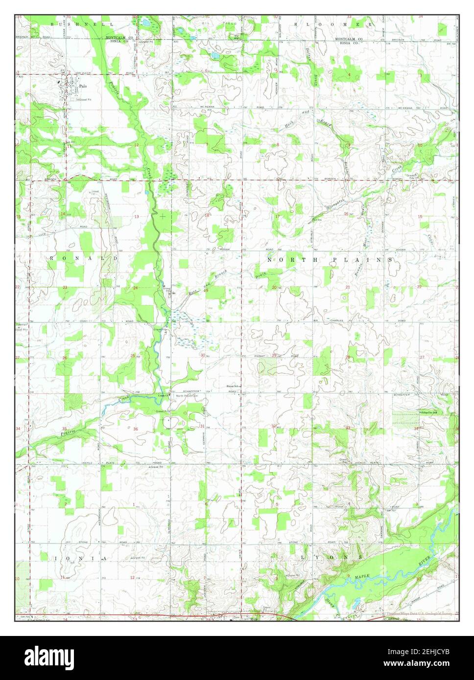 Palo, Michigan, map 1967, 1:24000, United States of America by Timeless ...