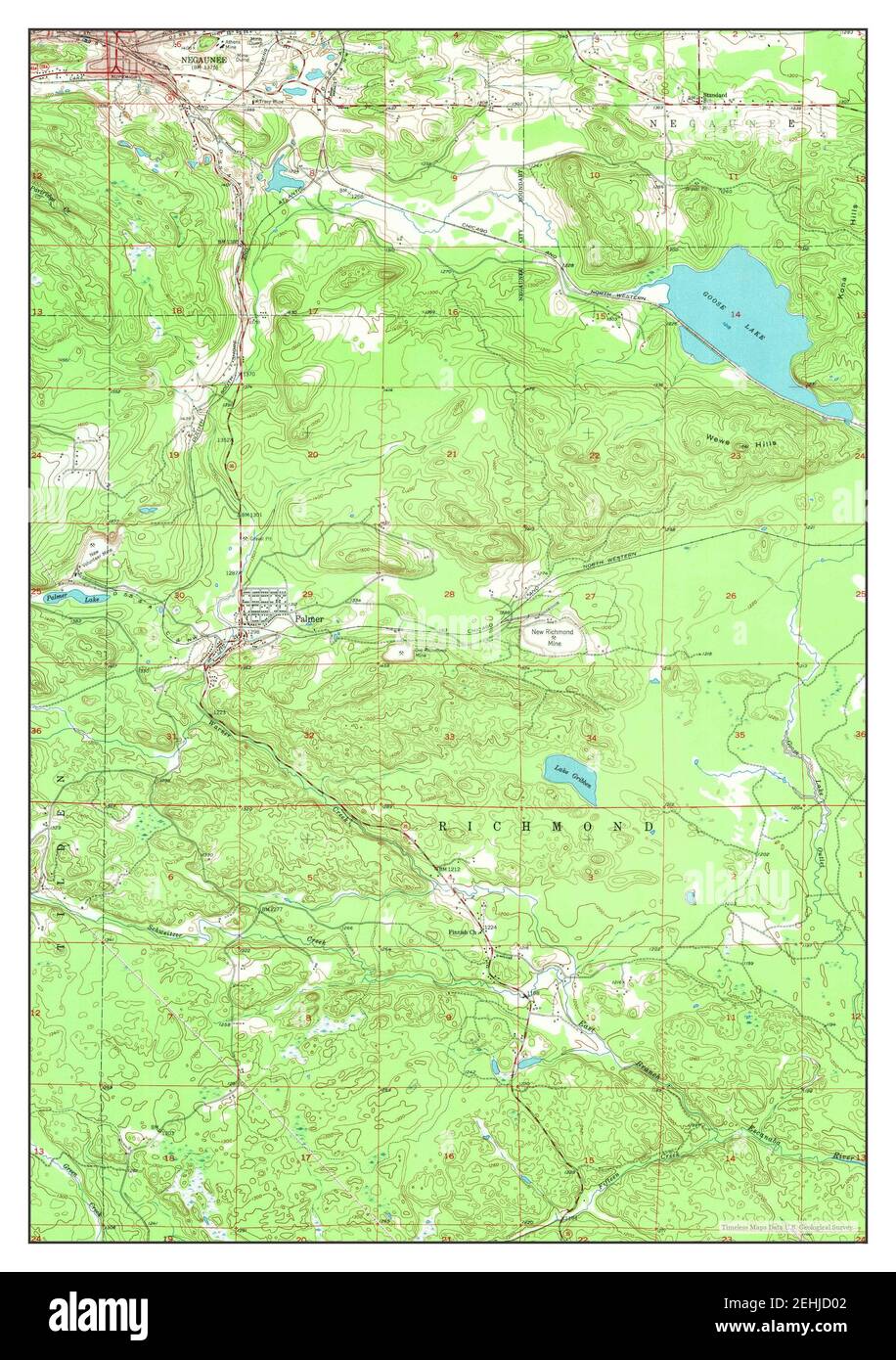 Palmer, Michigan, map 1952, 1:24000, United States of America by ...