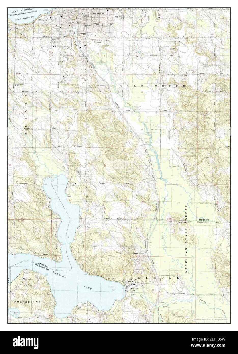 Map of petoskey Cut Out Stock Images & Pictures - Alamy