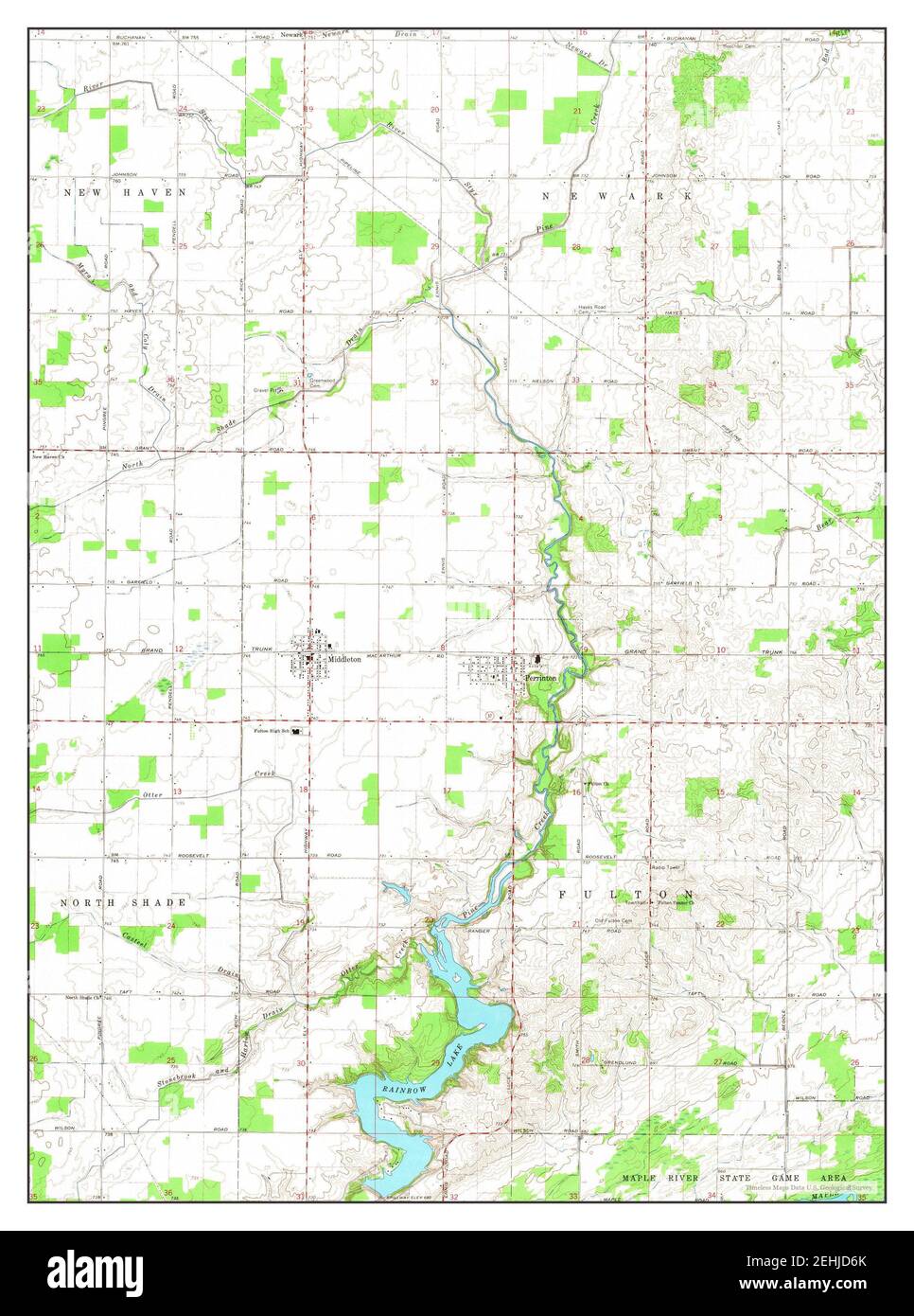 Perrinton, Michigan, map 1965, 1:24000, United States of America by ...
