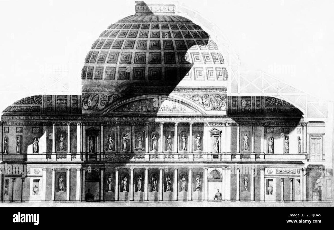 Pantheon Cross section edited Stock Photo - Alamy
