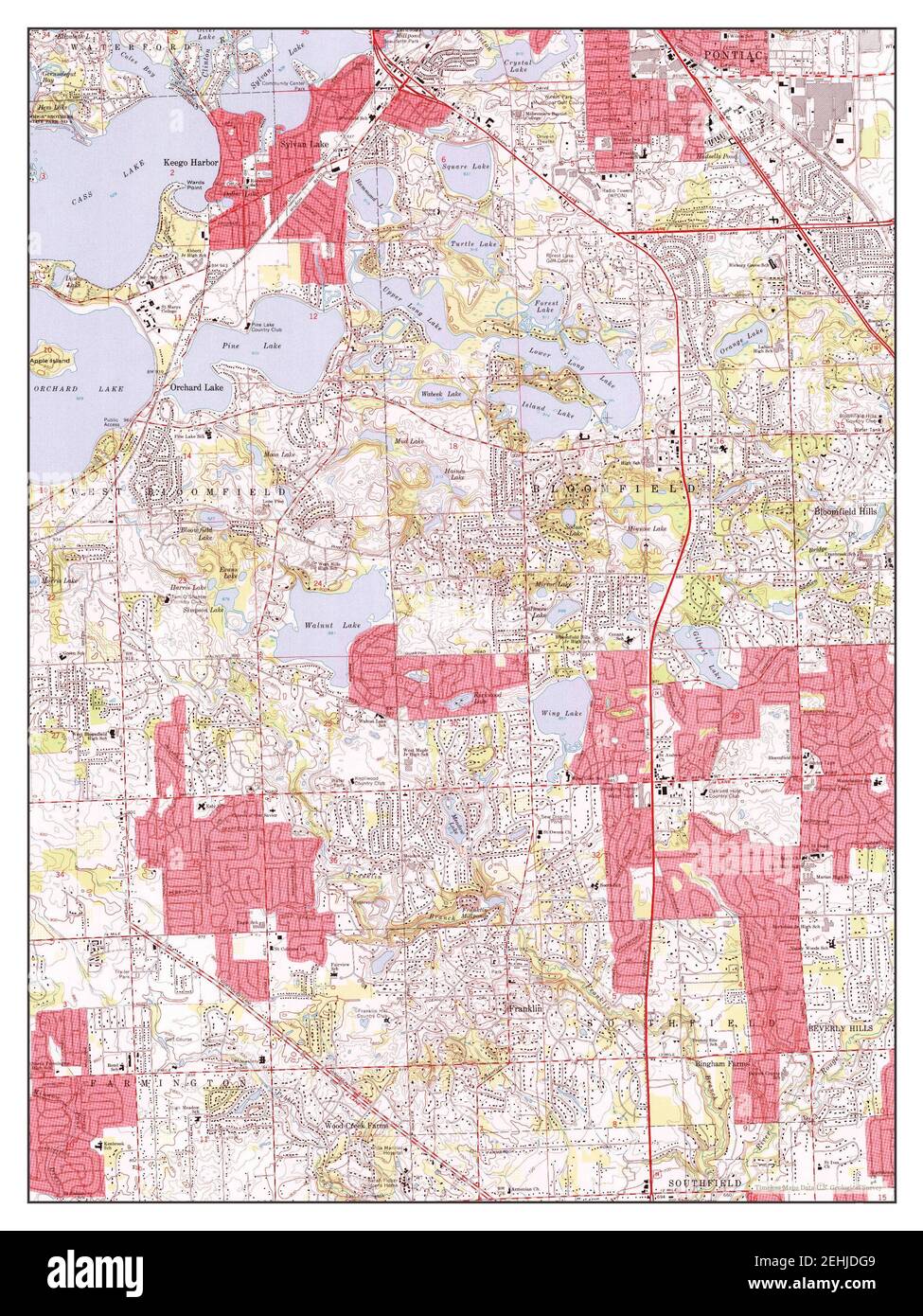 Pontiac michigan map hi-res stock photography and images - Alamy