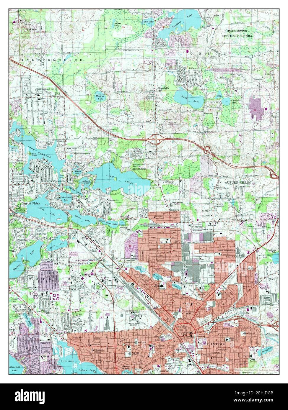 Map of pontiac michigan hi-res stock photography and images - Alamy