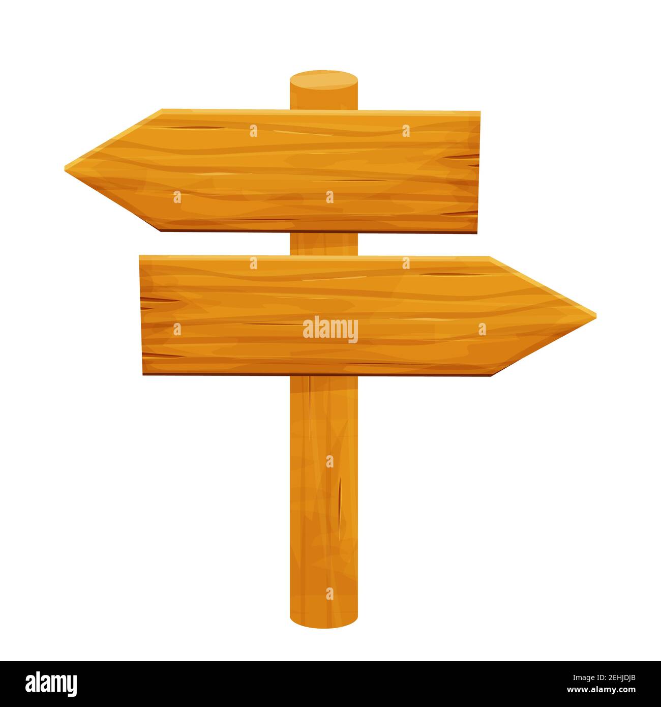 Wood signpost, pointing with direction in cartoon style isolated on ...