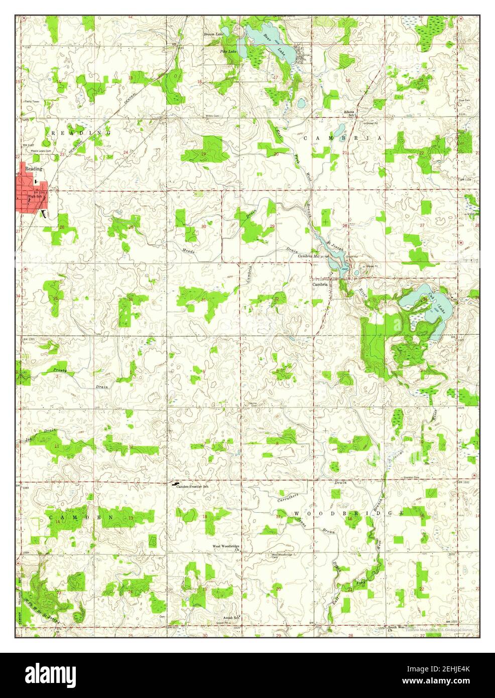Reading, Michigan, map 1959, 1:24000, United States of America by ...
