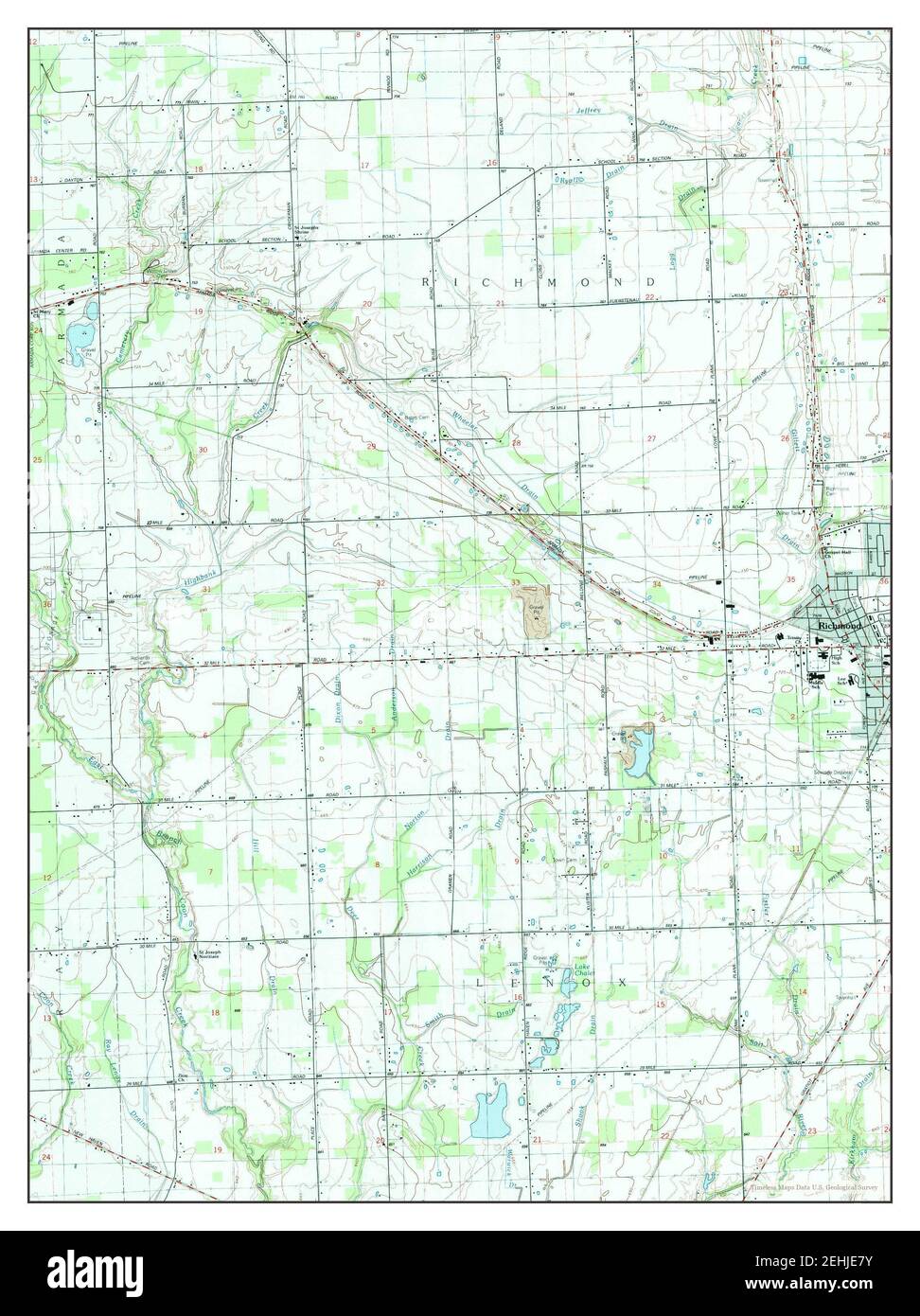 Map of richmond michigan Cut Out Stock Images & Pictures - Alamy