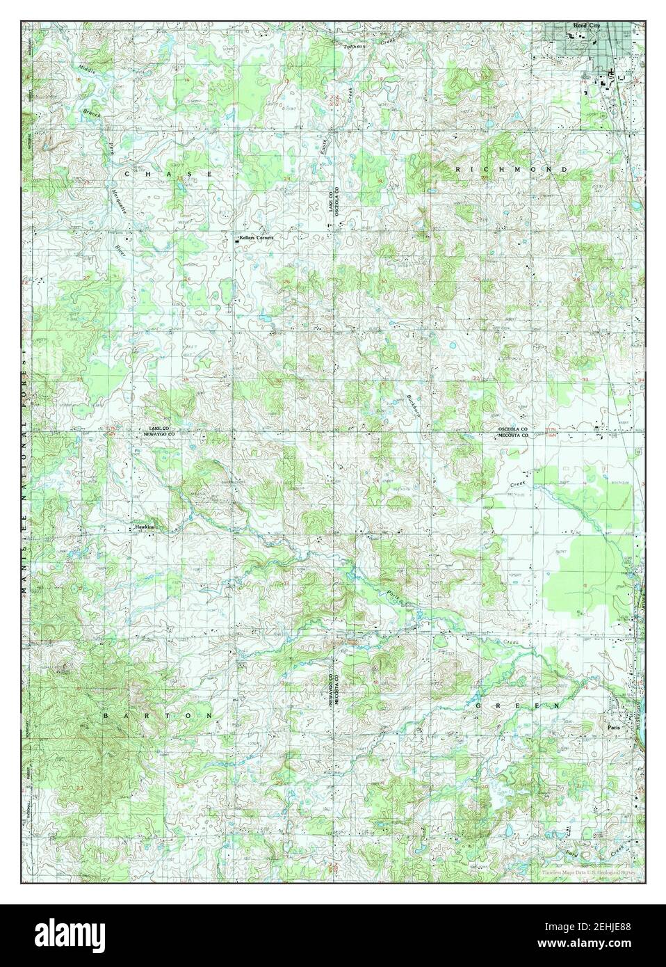 Reed City South, Michigan, map 1987, 1:24000, United States of America ...