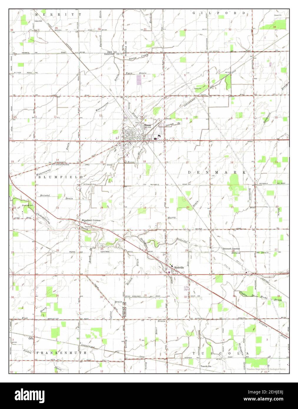 Reese, Michigan, map 1963, 1:24000, United States of America by ...