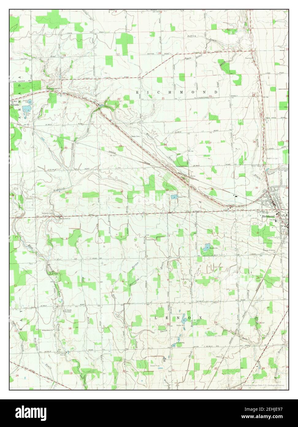 Map of richmond michigan Cut Out Stock Images & Pictures - Alamy
